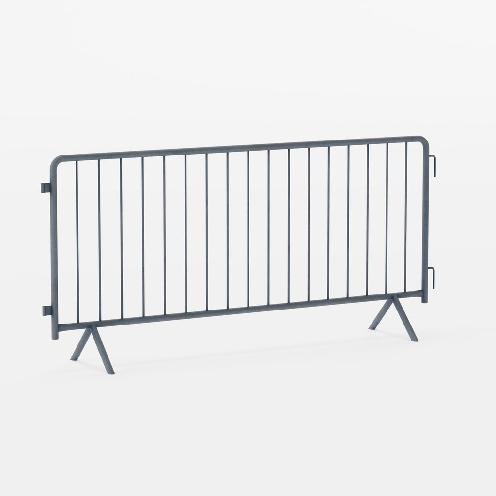 Crowd Control Metal Barrier | FREE Fences models | BlenderKit