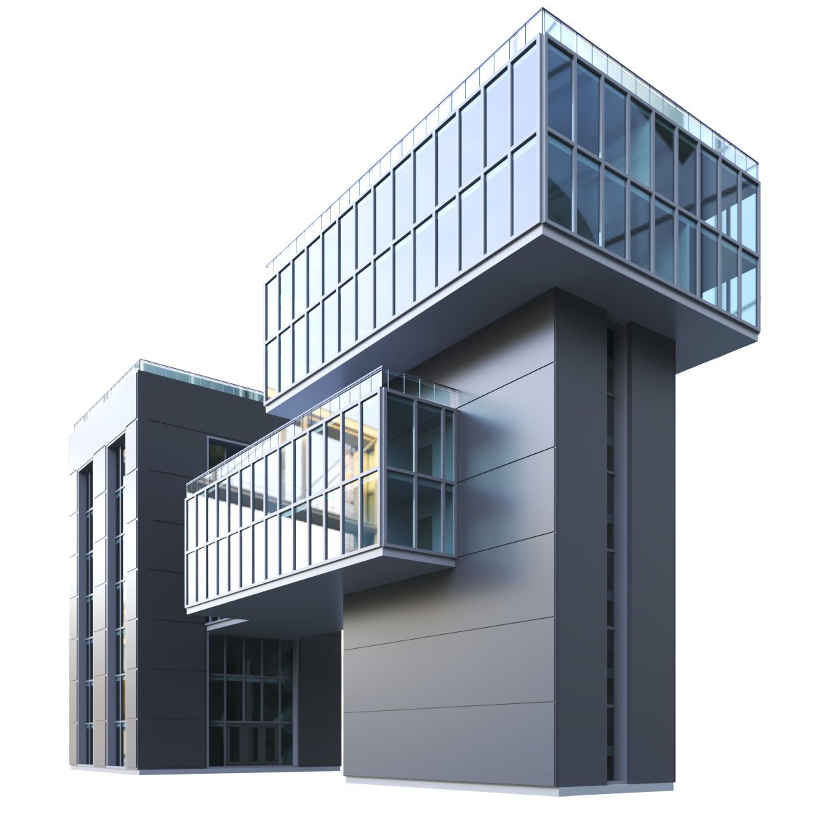 Modern building | Commercial Buildings models | BlenderKit