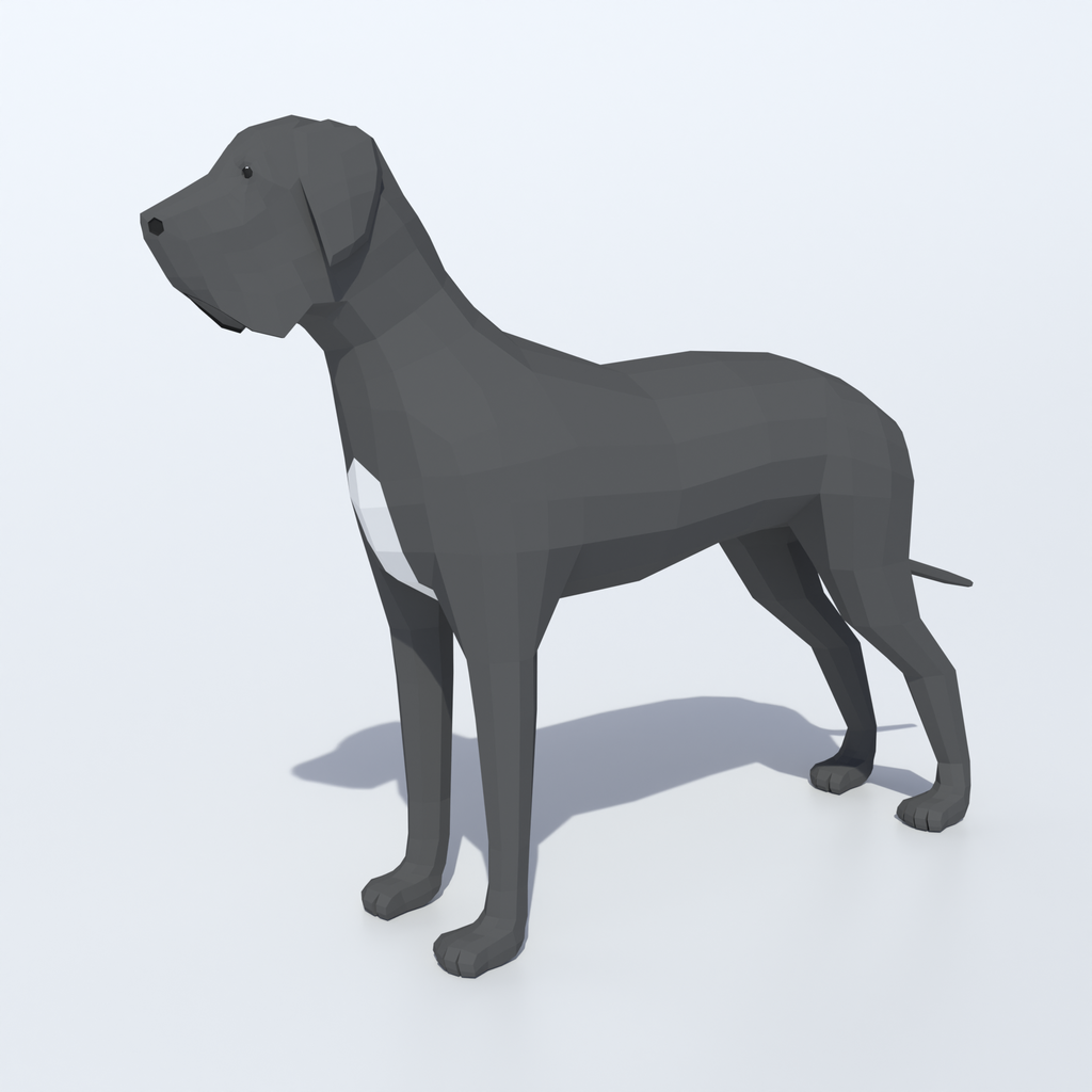 Low Poly Great Dane | Mammals models | BlenderKit