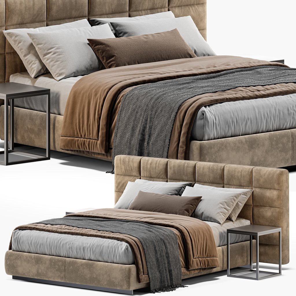 Minotti lawrence bed | Beds models | BlenderKit