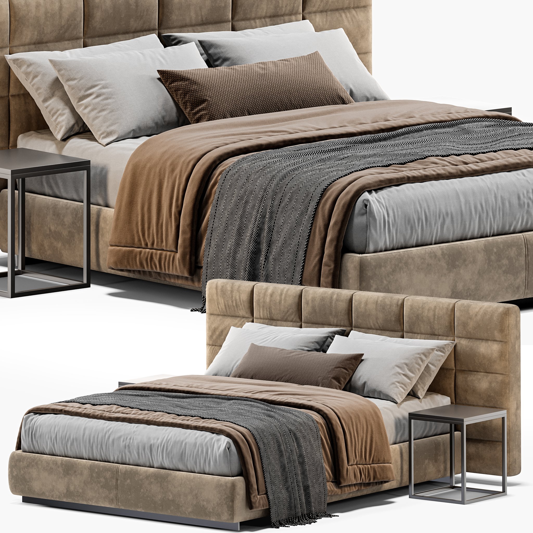 Minotti lawrence bed | Beds models | BlenderKit