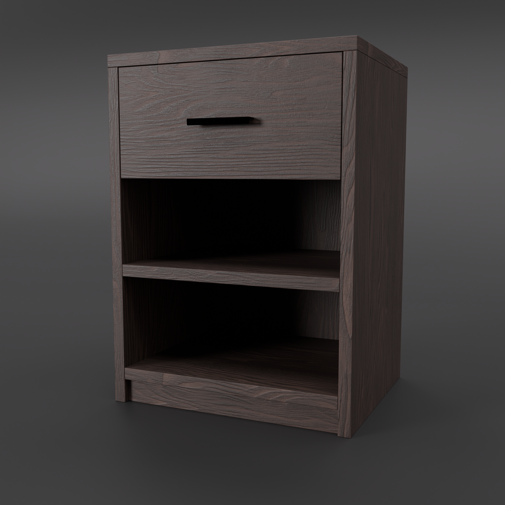 Dark Wooden Nightstand | FREE Cabinets models | BlenderKit