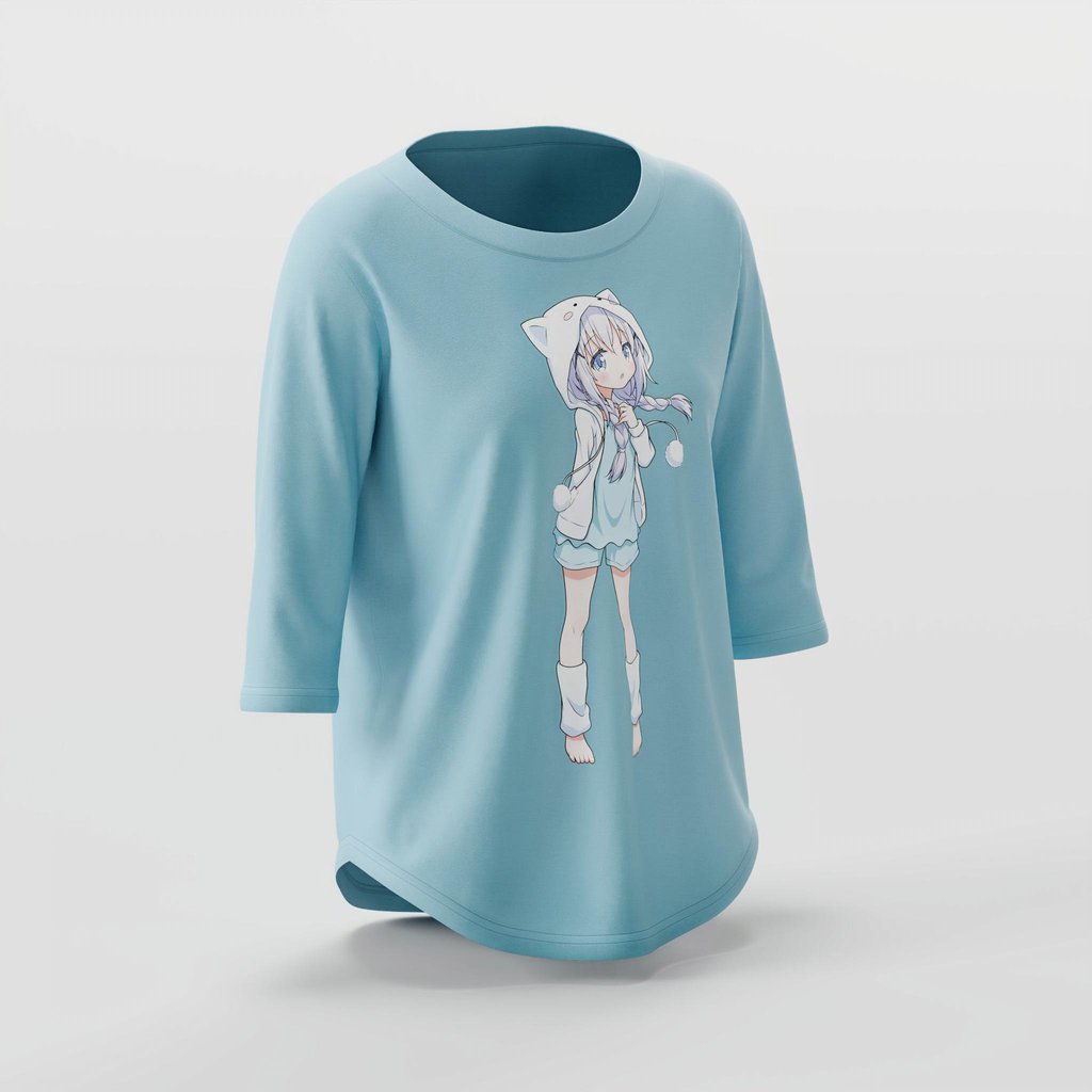 The Neko Hoodie Girl Tee | Women Clothing models | BlenderKit
