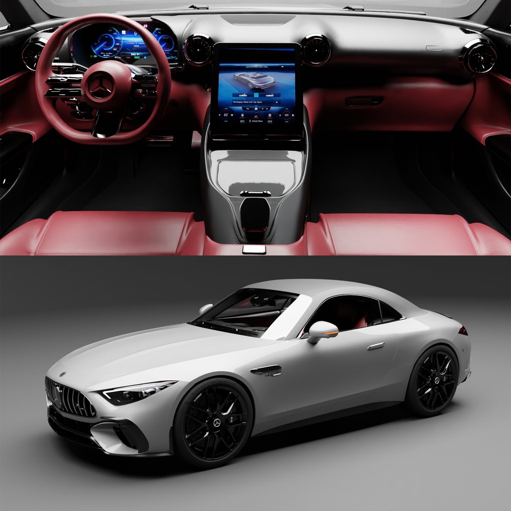 BlenderKit | Download the Mercedes SL63 AMG(Rigged) model