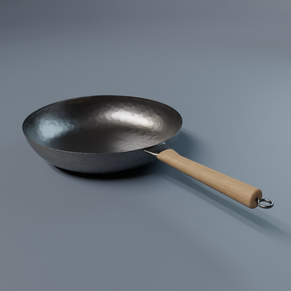 Hammered steel wok | Miscellaneous models | BlenderKit