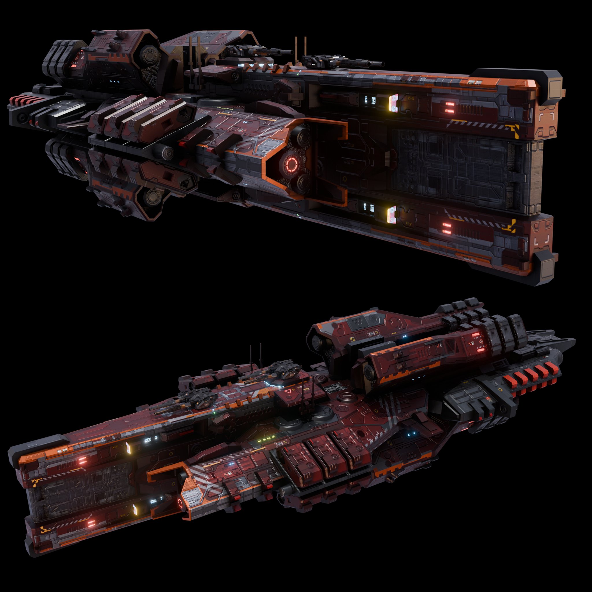 Spaceship Battlecruiser D | Military Aircraft models | BlenderKit