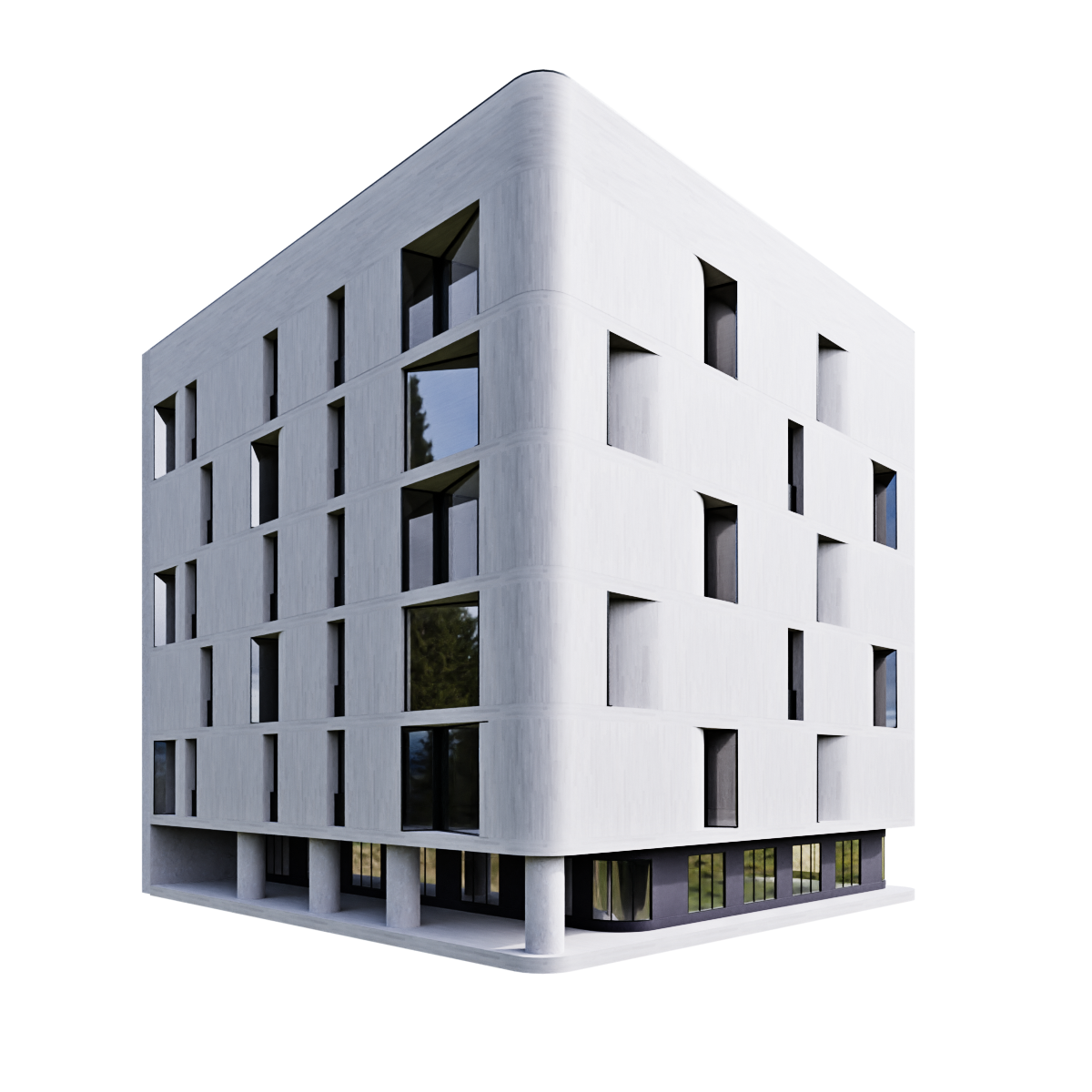 Modular Building 16 | Private Buildings models | BlenderKit