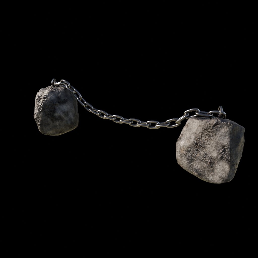 Stone Chain Barrier | FREE Urban Environment models | BlenderKit