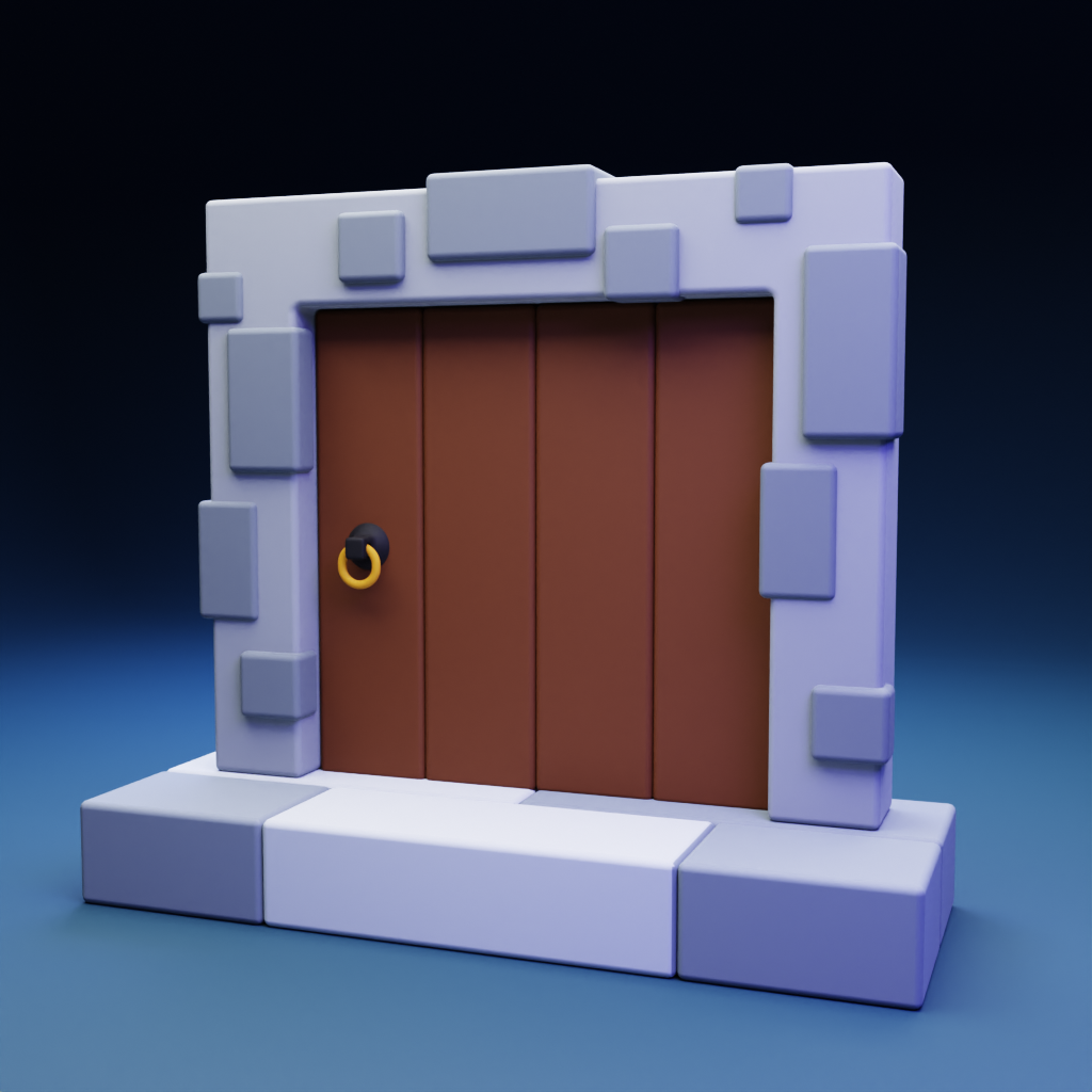 Lowpoly Dungeon Door | Doors models | BlenderKit