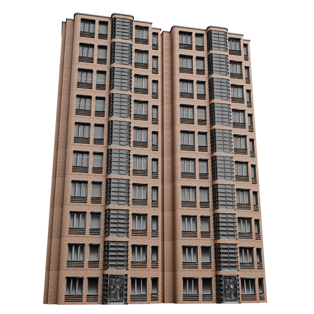 Ten floor building | Commercial Buildings models | BlenderKit