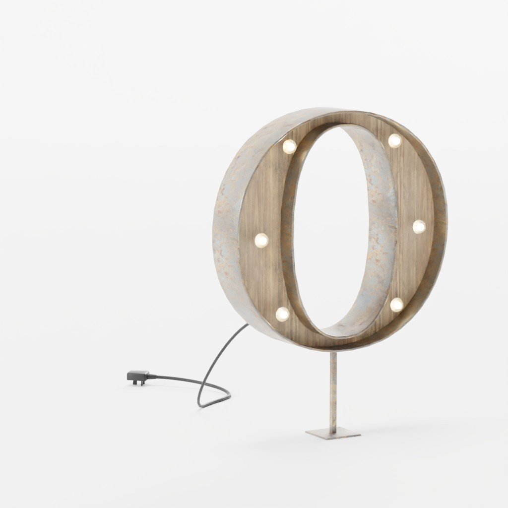 Vintage Marquee Carnival Light O | Floor Lamps models | BlenderKit