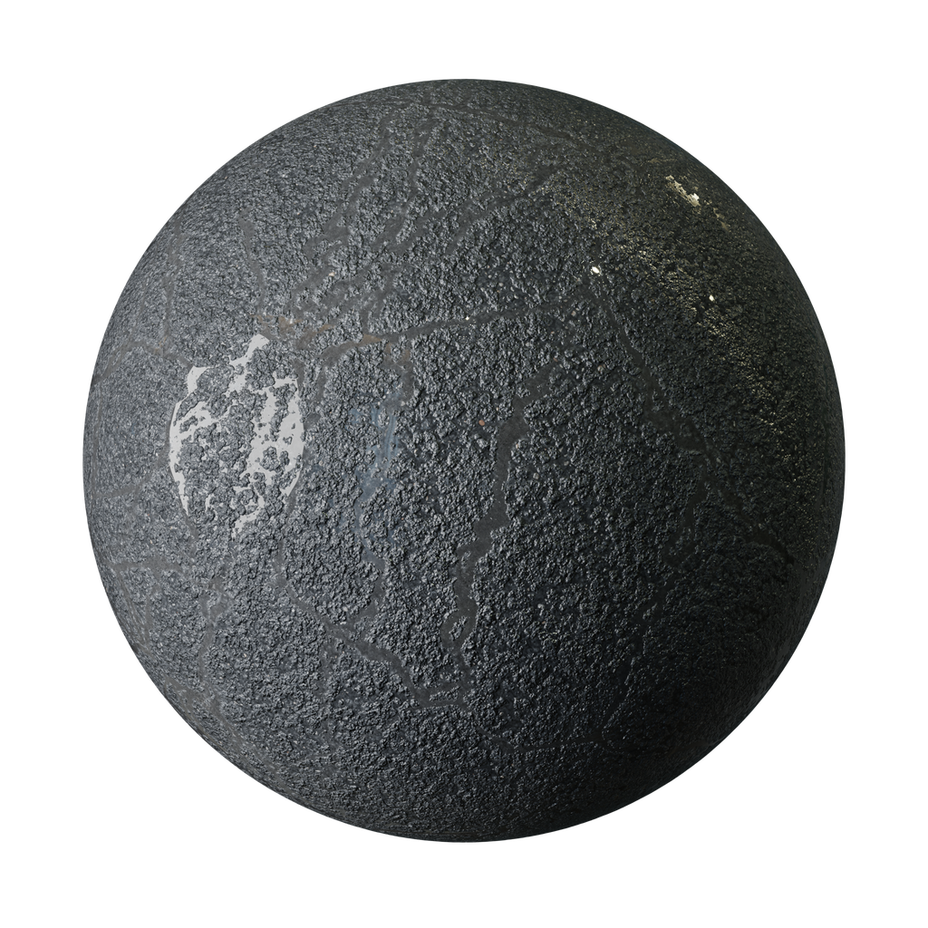 Wet cracked tarmac | FREE asphalt materials | BlenderKit