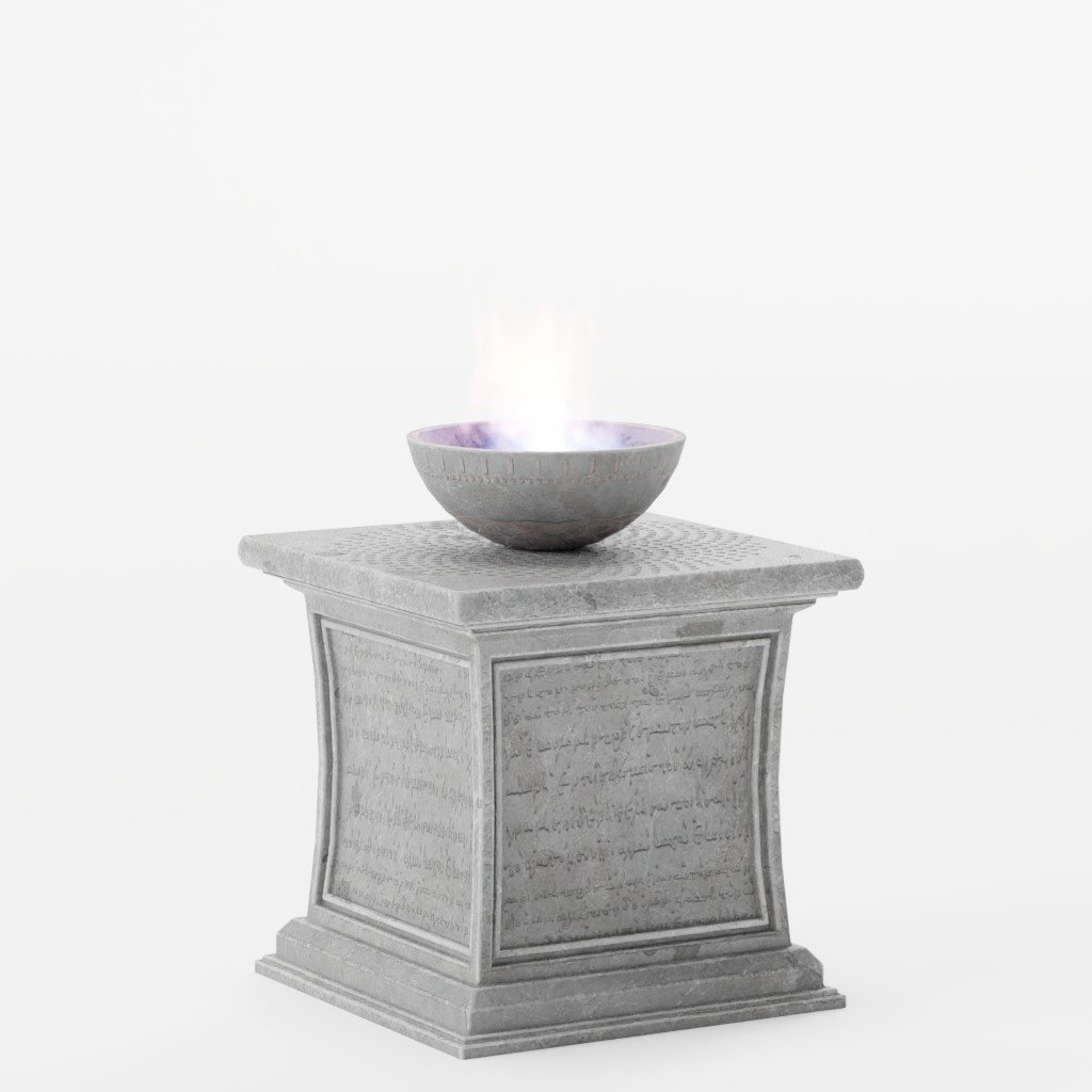 Stone Alter Fire | Fireplaces models | BlenderKit