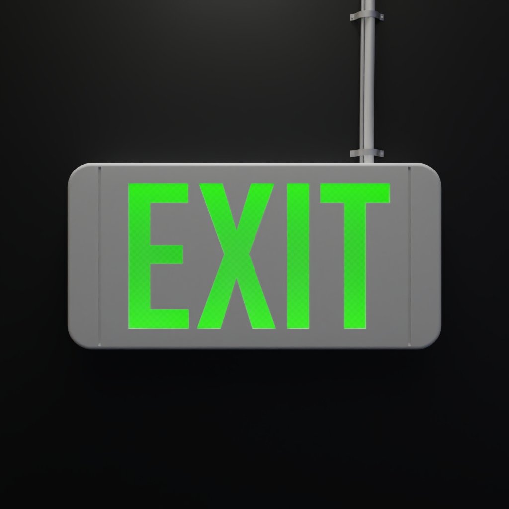 Exit Sign | FREE Industrial parts models | BlenderKit