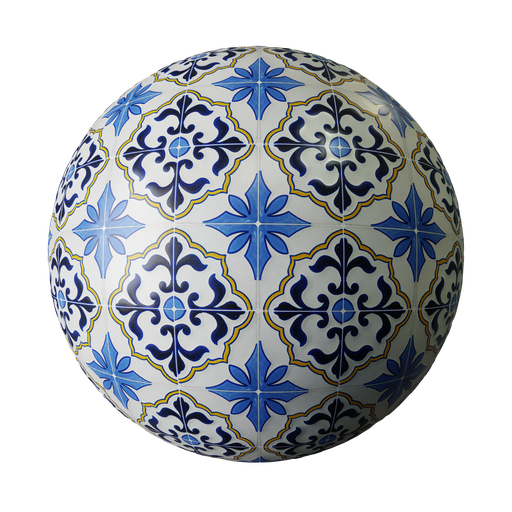 Decorative Tile Blue Pattern | FREE tiles materials | BlenderKit