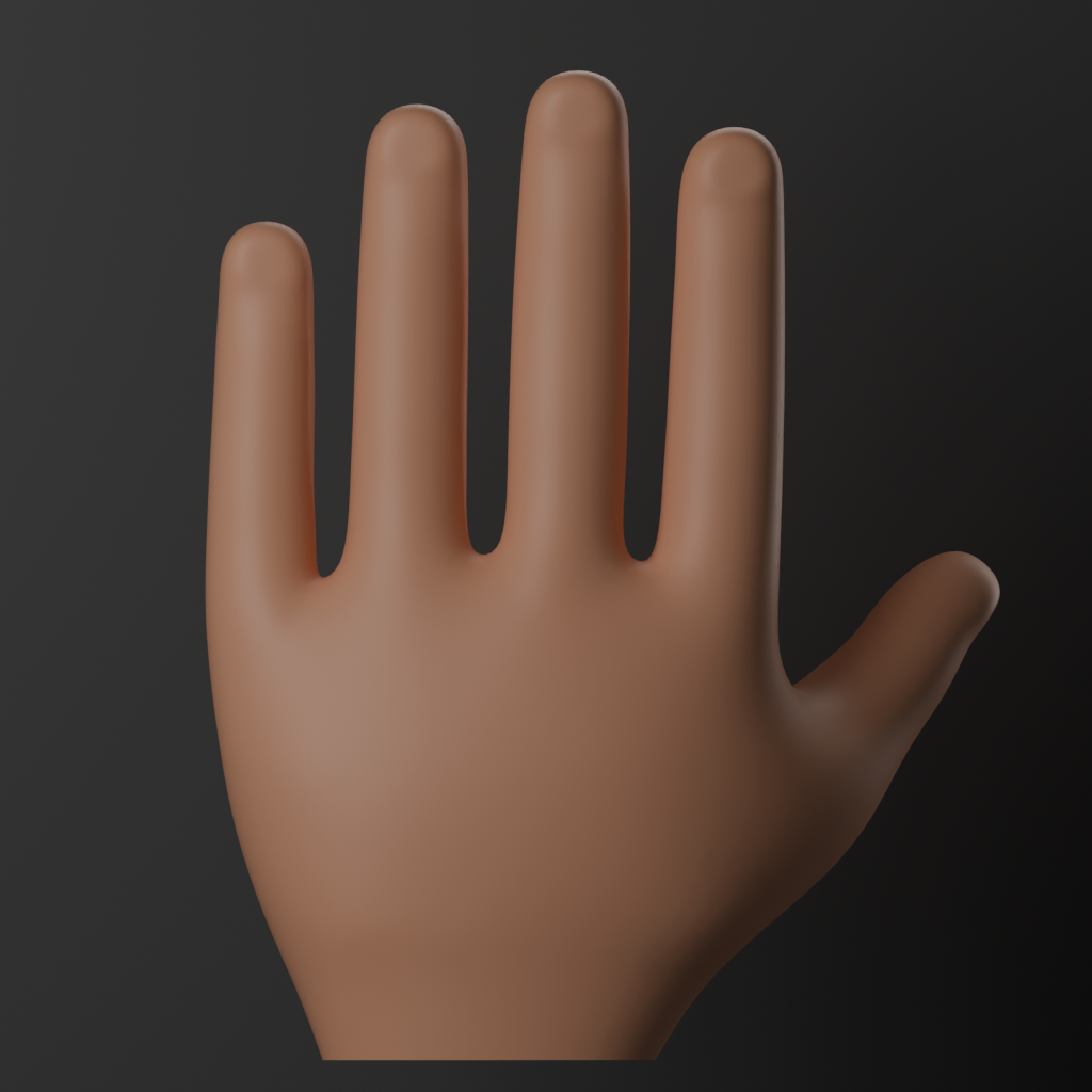 Cartoon-Style Male Hand Base Mesh | Anatomy models | BlenderKit