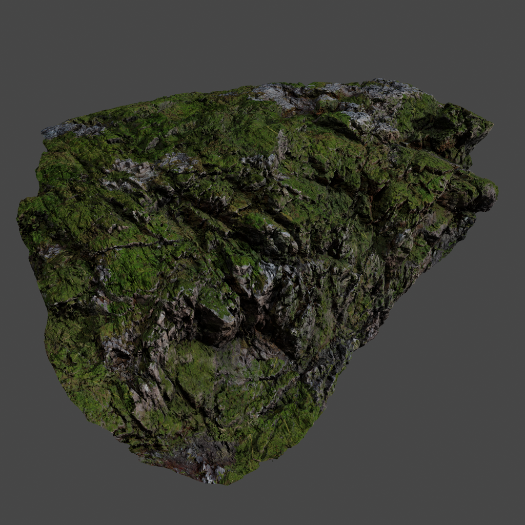 Green Moss Ground Boulder Rocks | Environment Elements models | BlenderKit