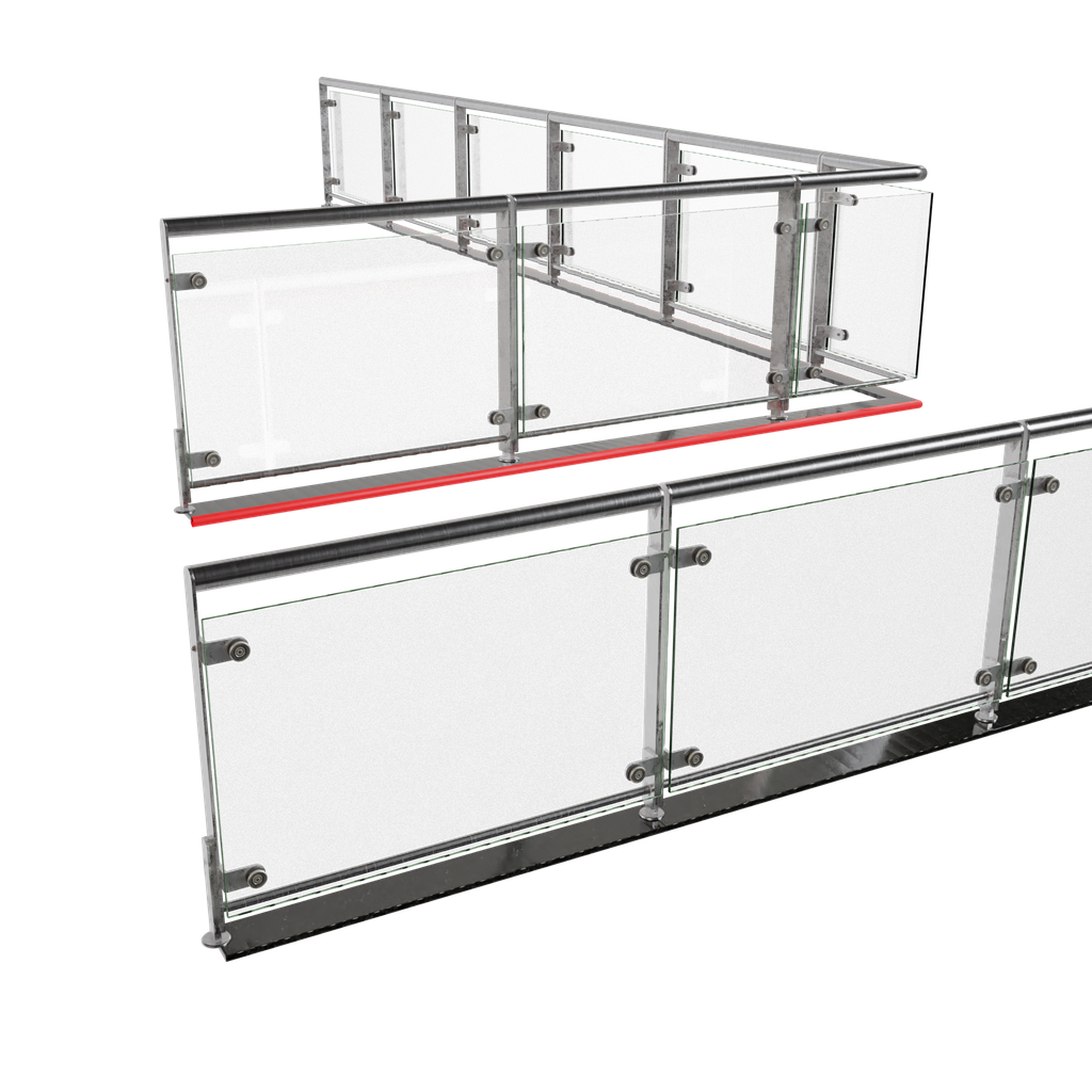 Glass Handrail with lines | Architectural Structures models | BlenderKit