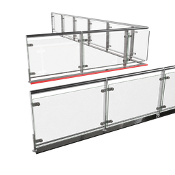 Glass Handrail with lines | Architectural Structures models | BlenderKit