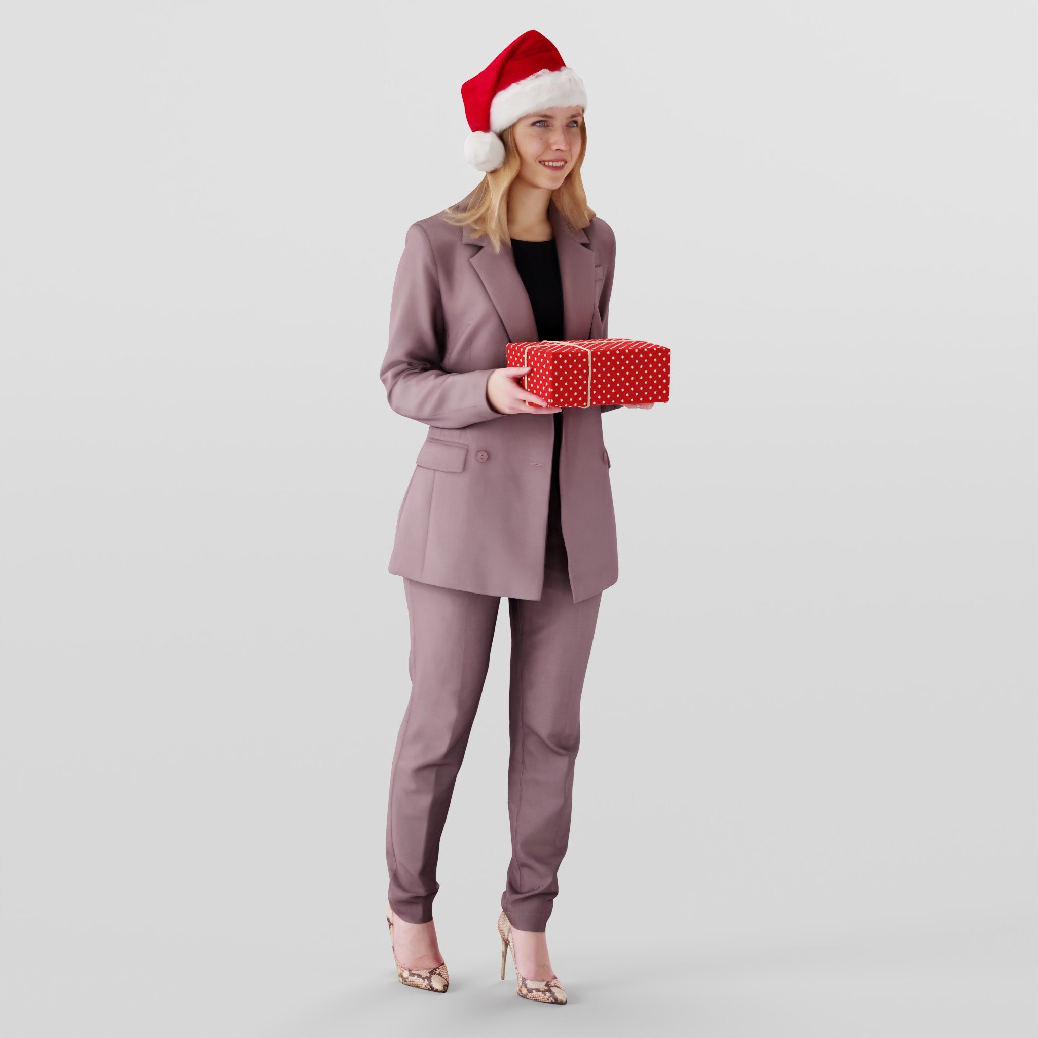 White-collar Worker with a Gift | Women models | BlenderKit