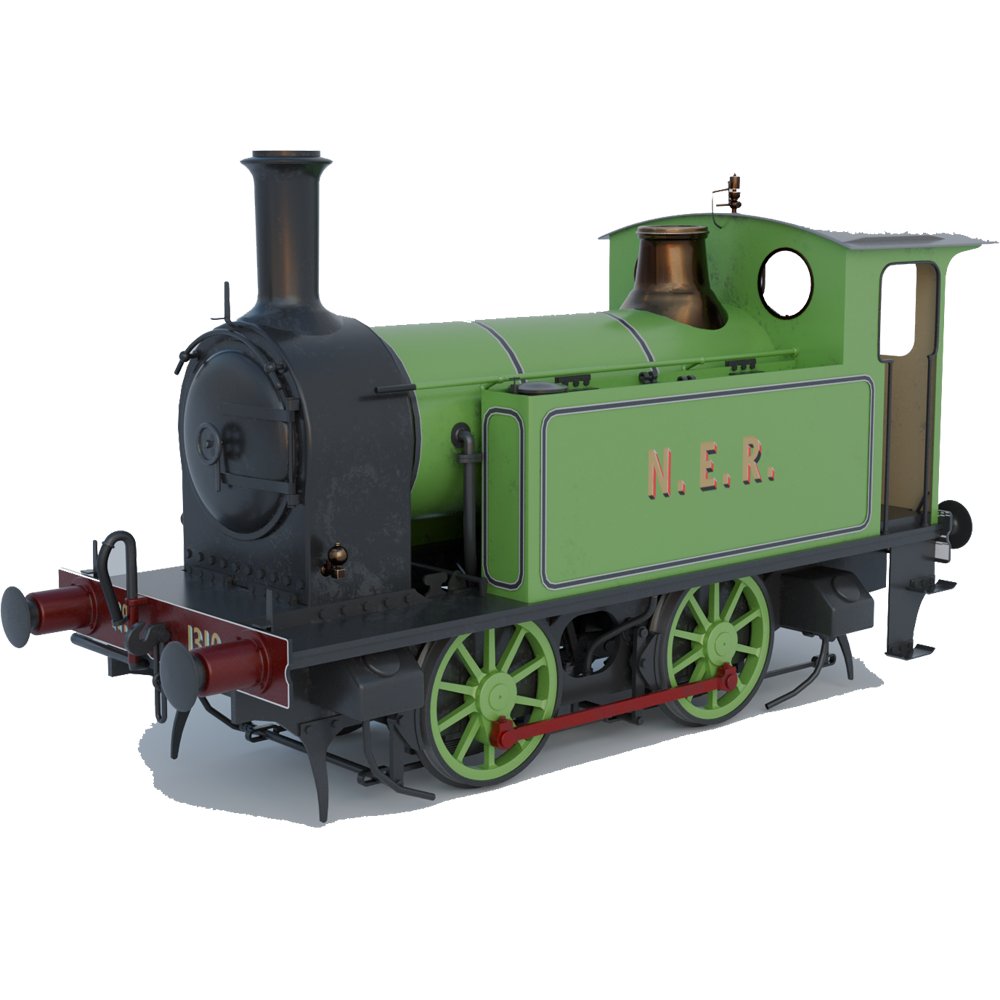 BlenderKit | Download the FREE NER Y7 Steam Locomotive Green model