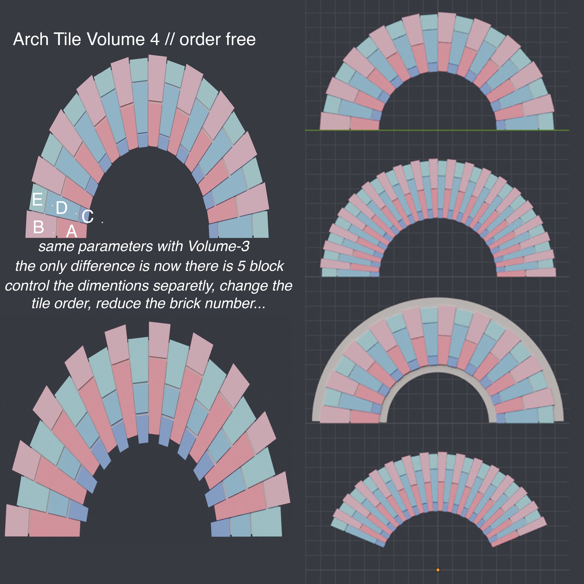 Arch Tile - Volume.4 (order free) | Tools Node Groups | BlenderKit
