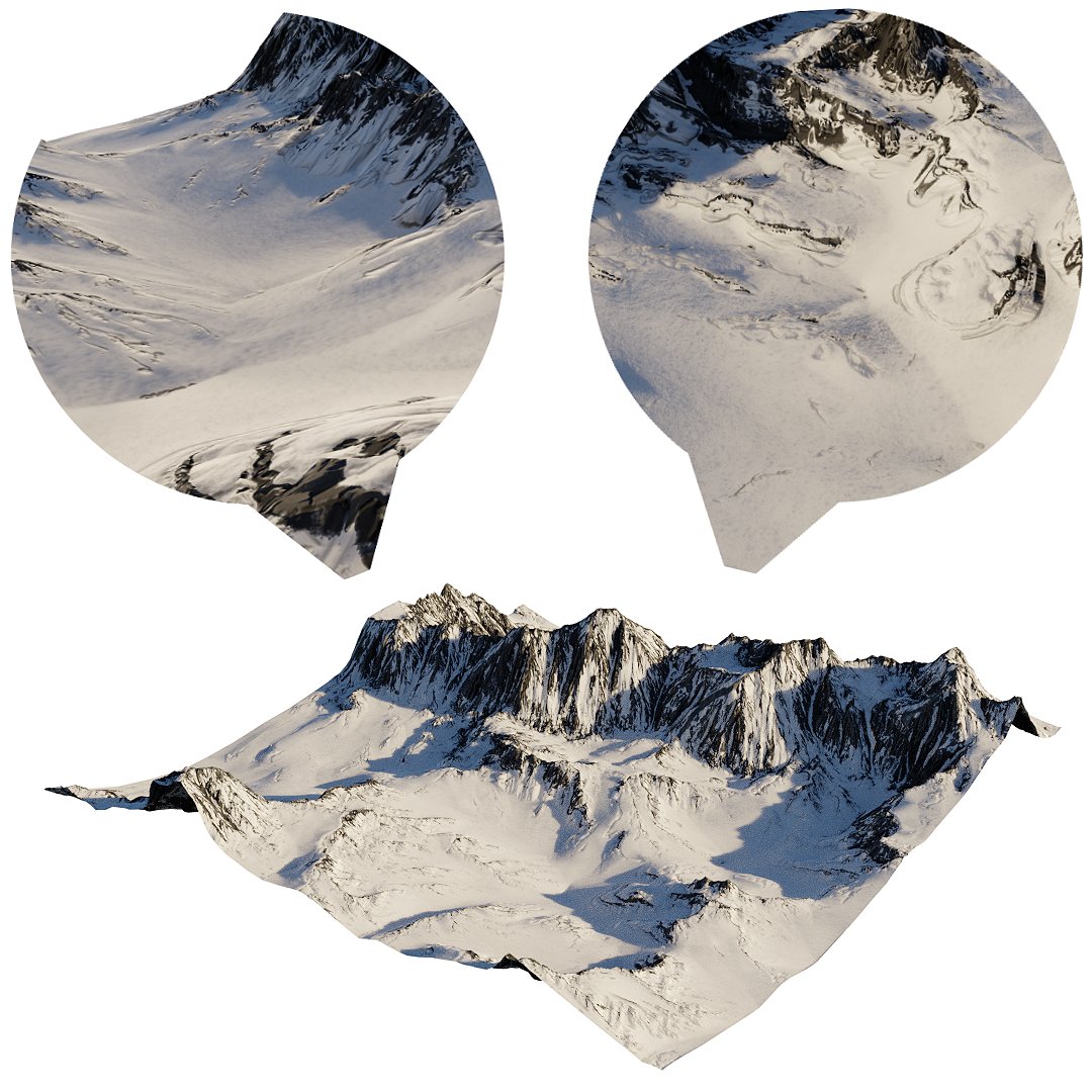 Snowy Mountain | Terrains models | BlenderKit