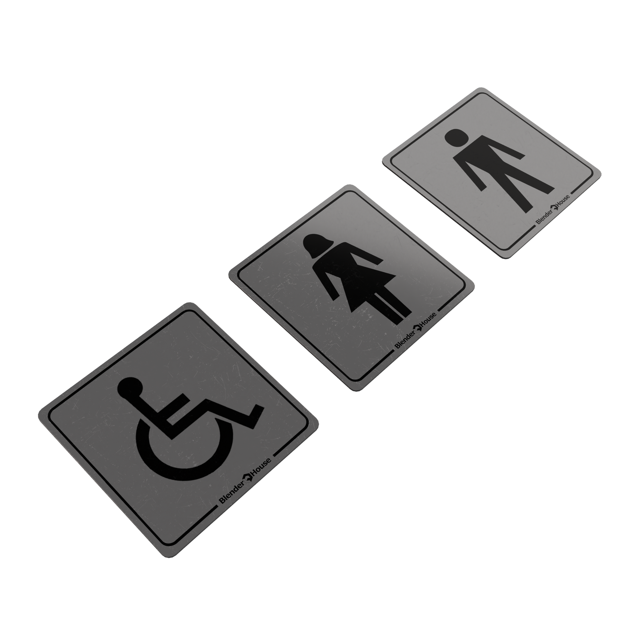 Bathroom sign | FREE Signs models | BlenderKit