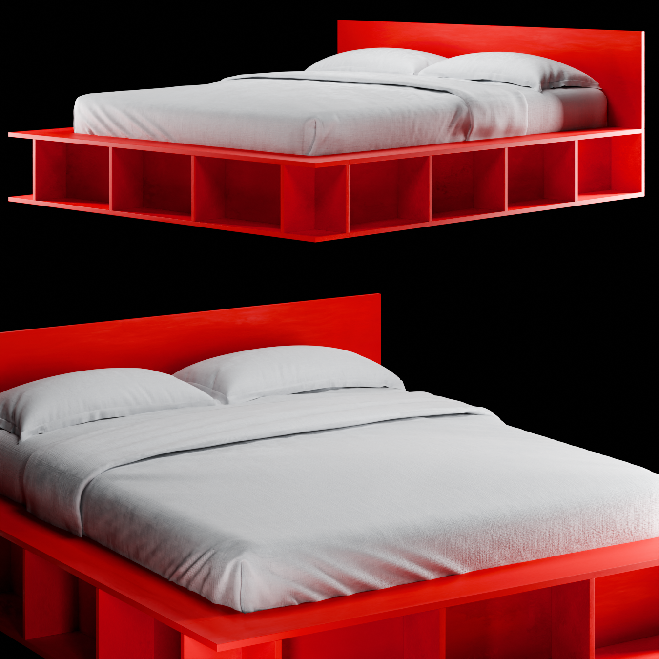 No. 0073 Bed | FREE Beds models | BlenderKit