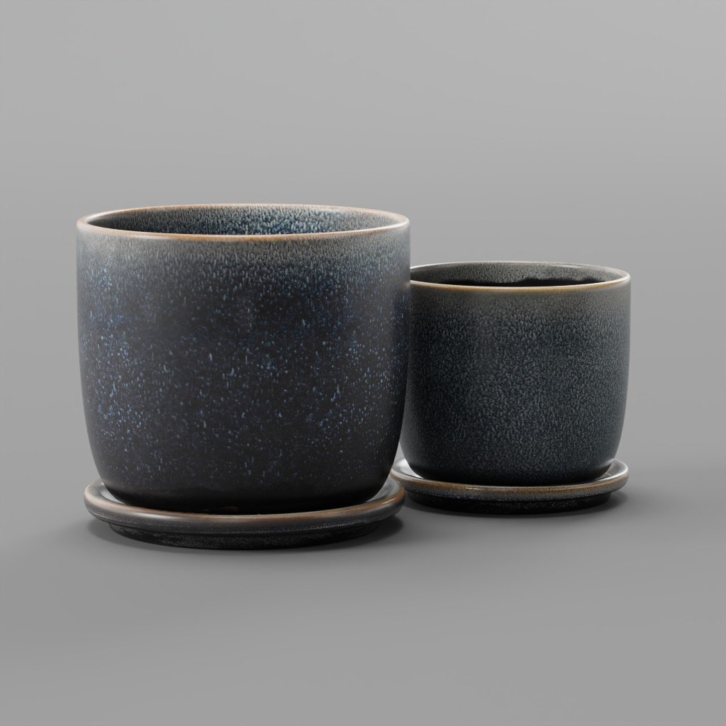 Ceramic planter set | FREE Vases models | BlenderKit