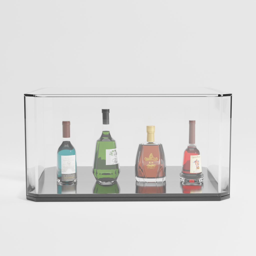 Wine bottle combination | 3D Beverage models | BlenderKit