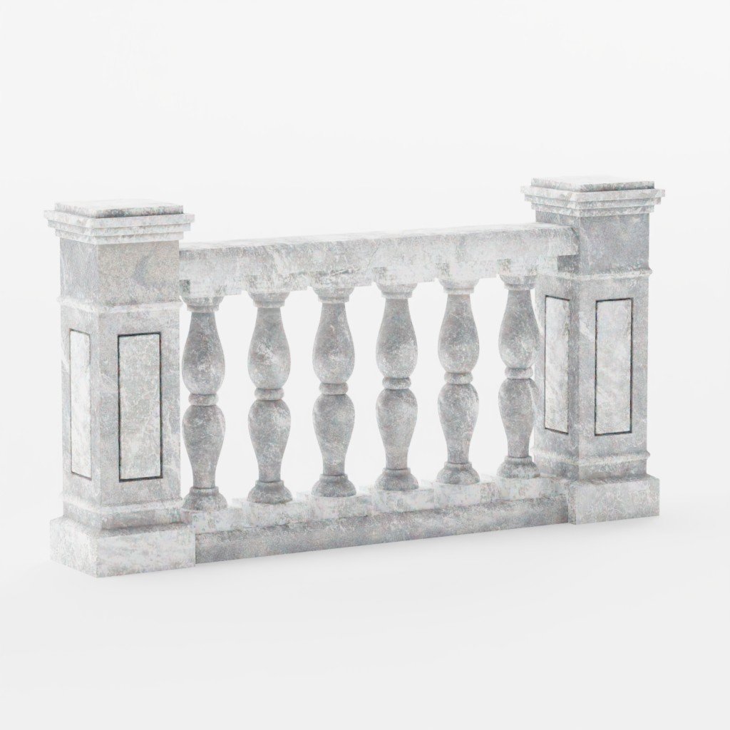 Balustrade - Stone Balcony 9 | 3D Structure models | BlenderKit