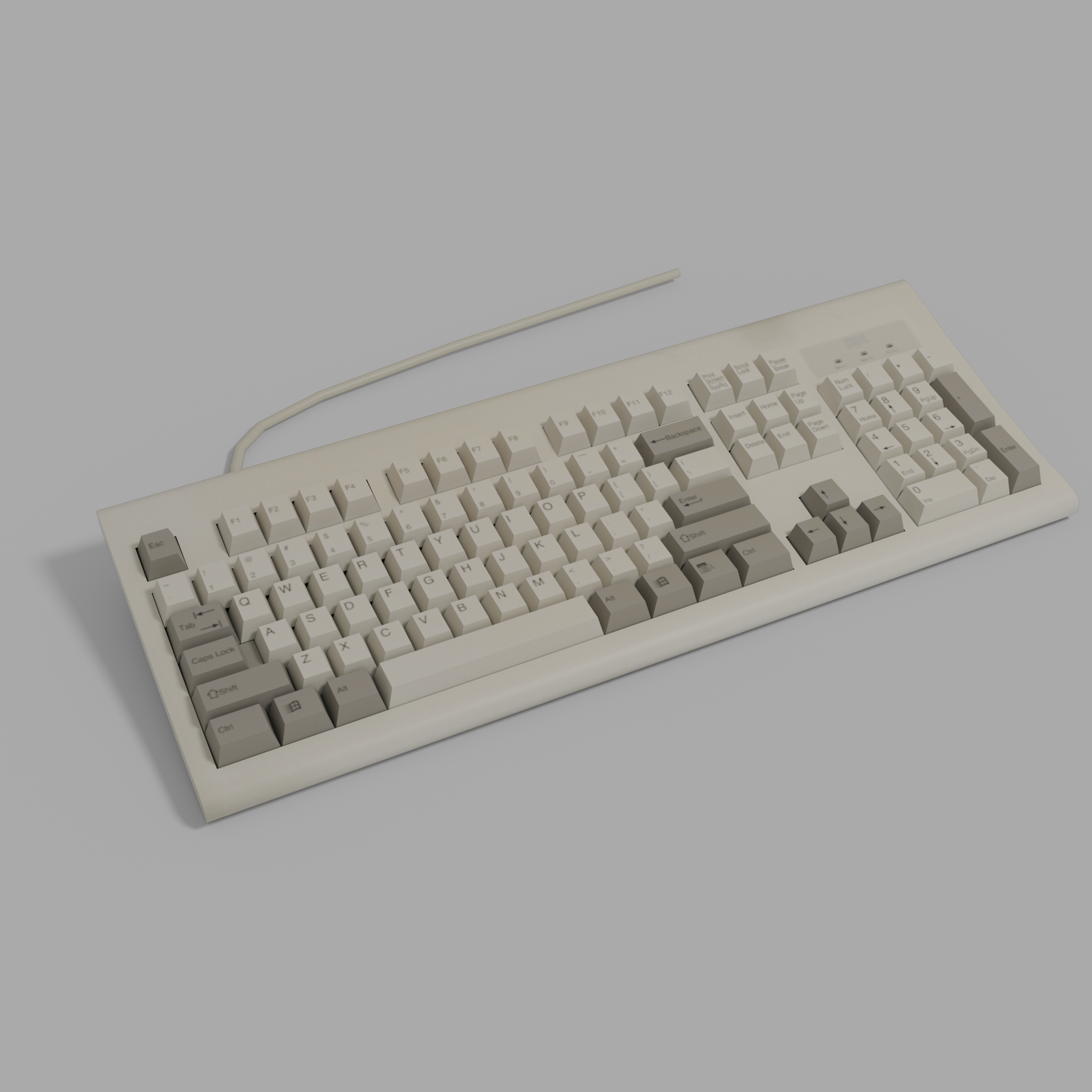 Yellowed IBM Keyboard | Keyboards models | BlenderKit