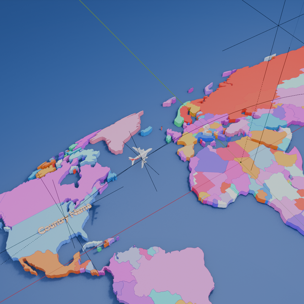 Flying Airplane Map Animation | FREE templates scenes | BlenderKit
