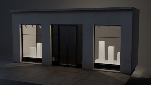Night Shop Window Template | Public scenes | BlenderKit