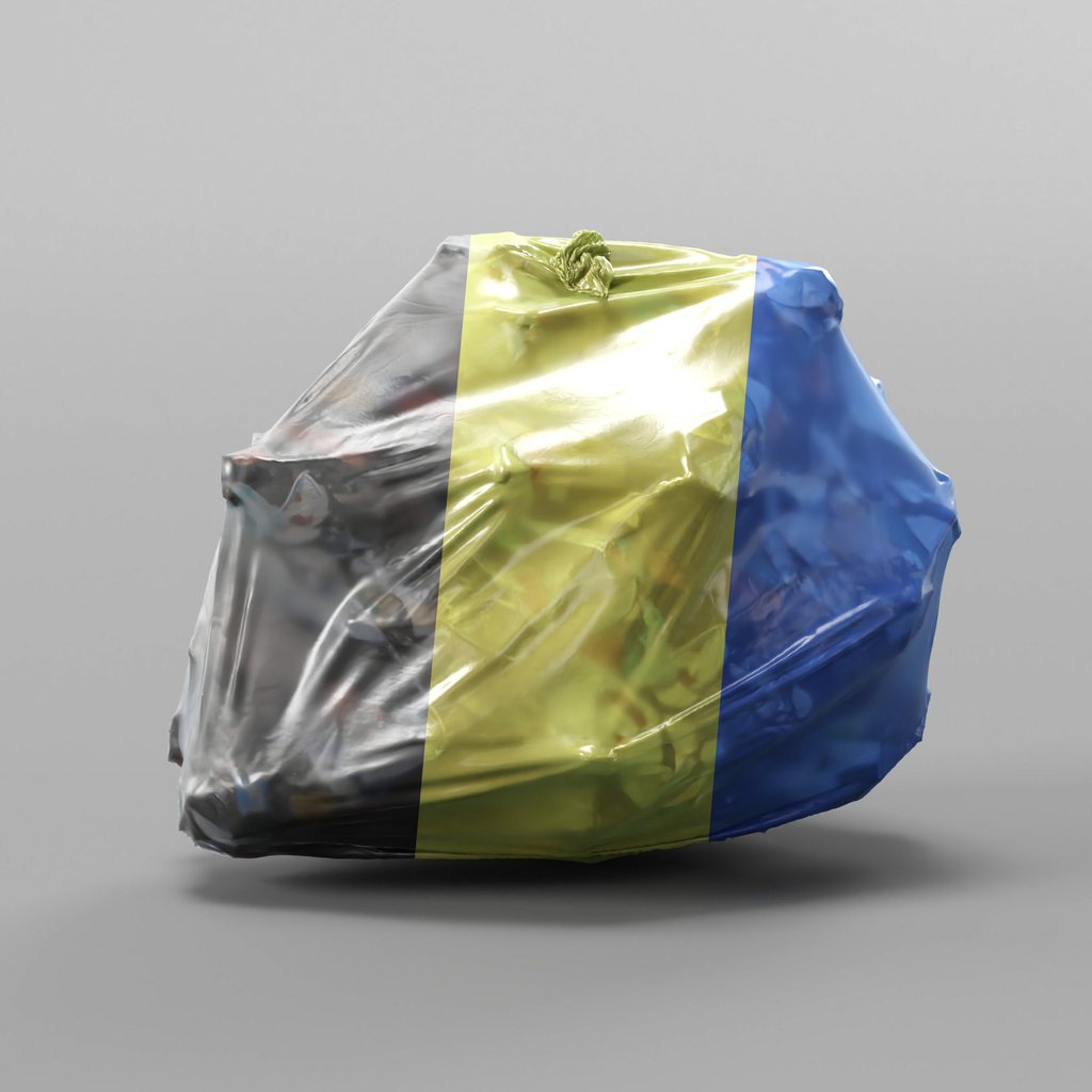 BlenderKit | Download the Trash bag with 3 different materials model