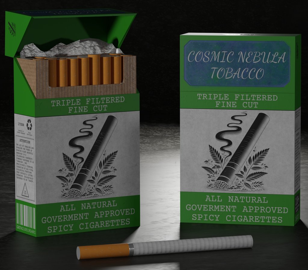 Cosmic Nebula Cigarette Full Box | FREE Miscellaneous models | BlenderKit