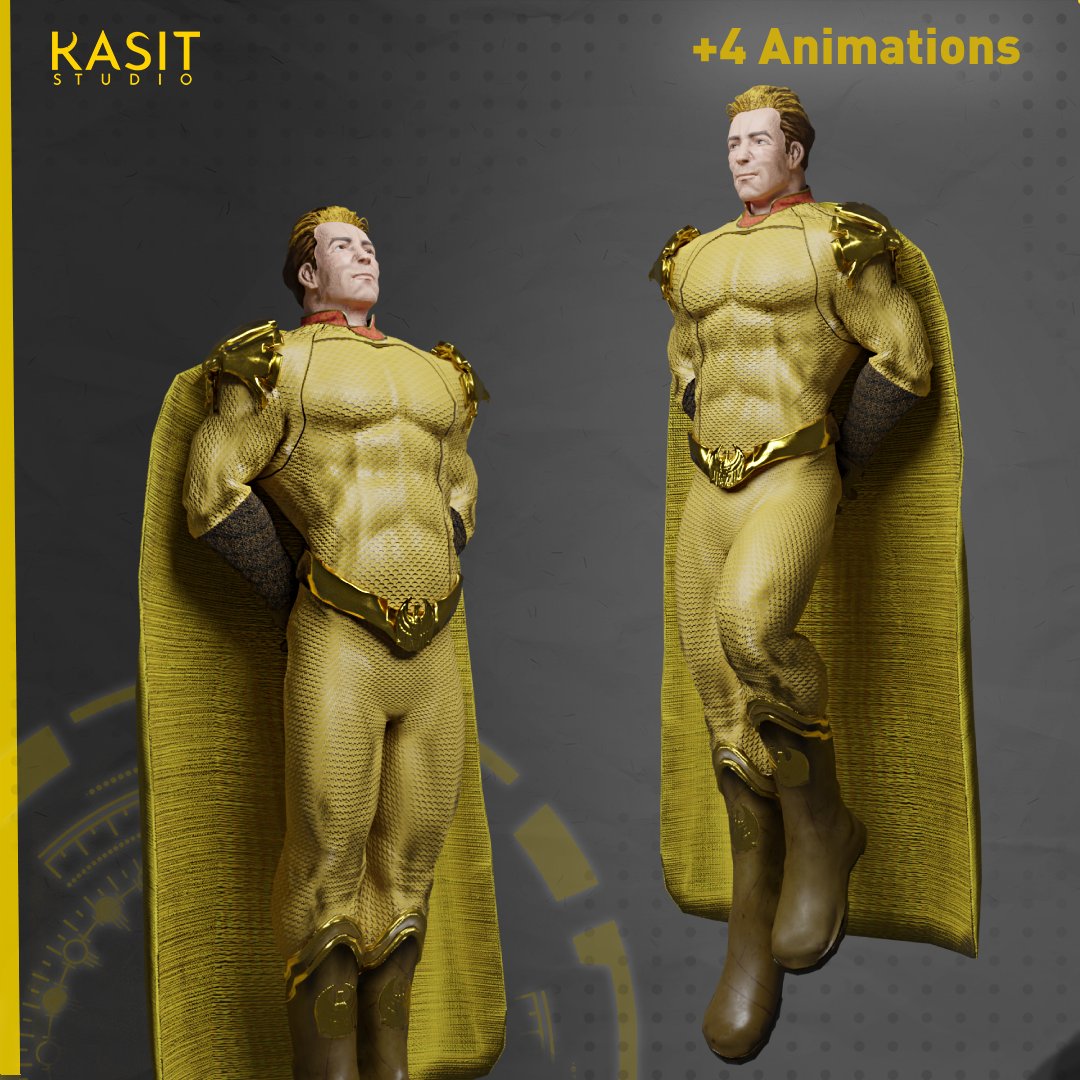 Homelander Animated Gold | Fantasy Hero / Heroines models | BlenderKit