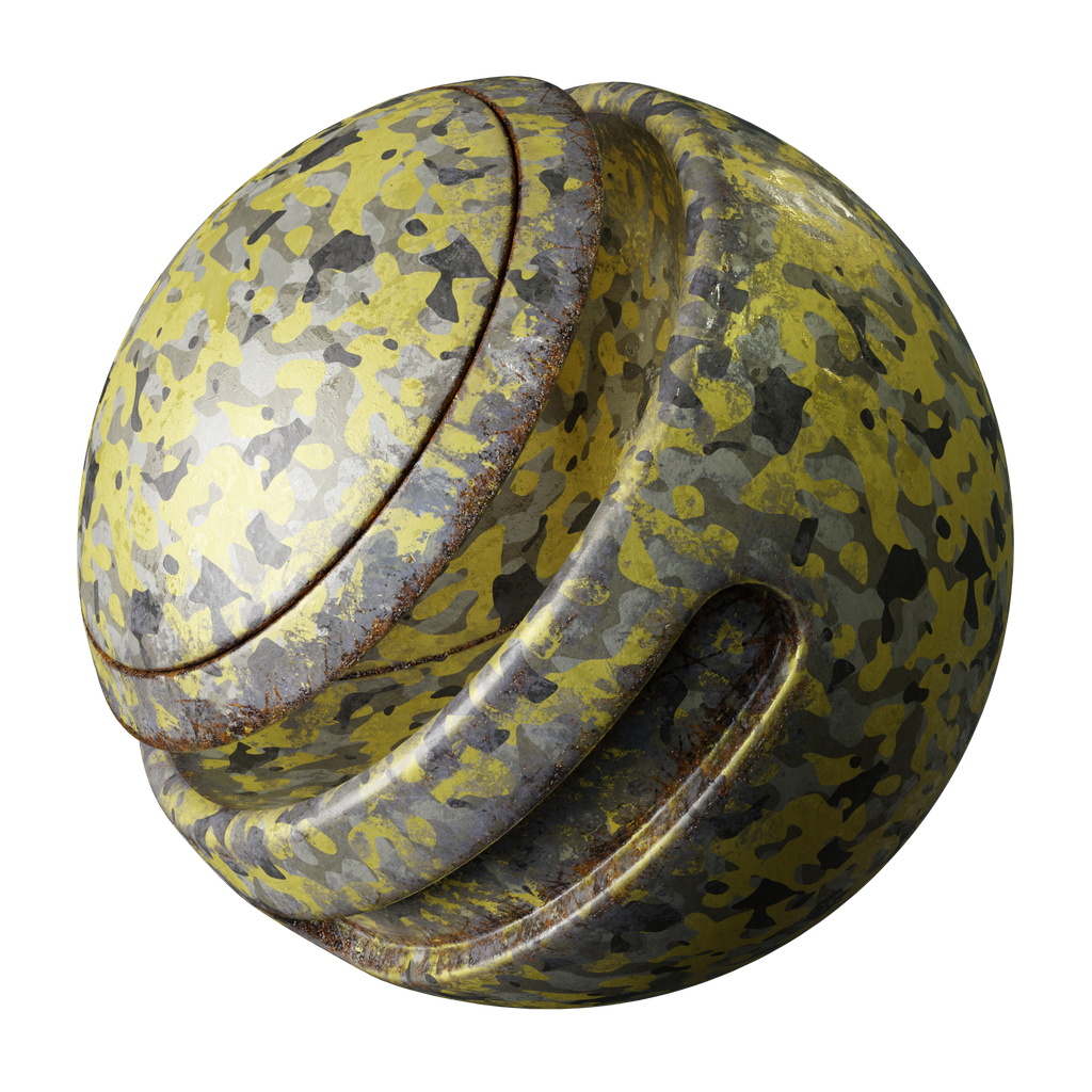Rusty Yellow Camo | FREE metal materials | BlenderKit