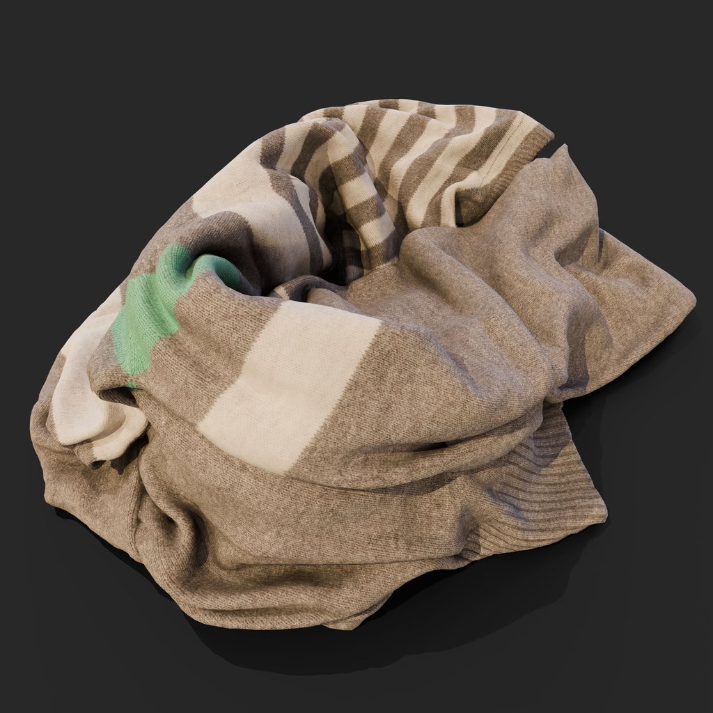 Carelessly folded sweater | FREE Fabrics models | BlenderKit