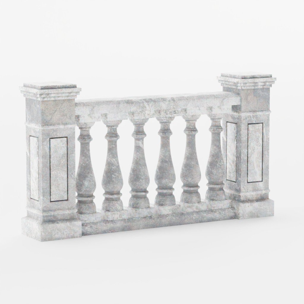 Balustrade - Stone Balcony 6 | Architectural Structures models | BlenderKit