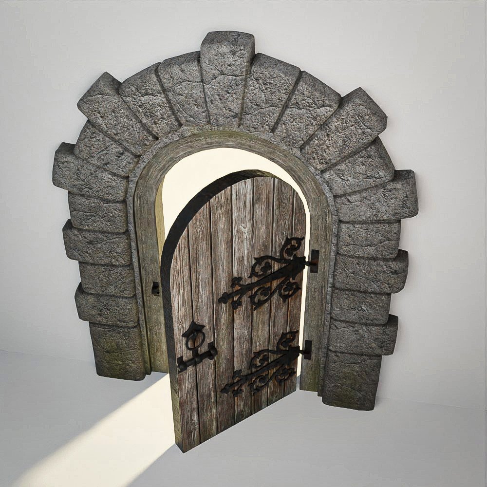 Medieval Norman Door 3 | Doors models | BlenderKit