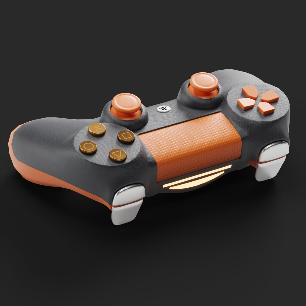 BlenderKit | Download the FREE Gamepad Controller Orange model