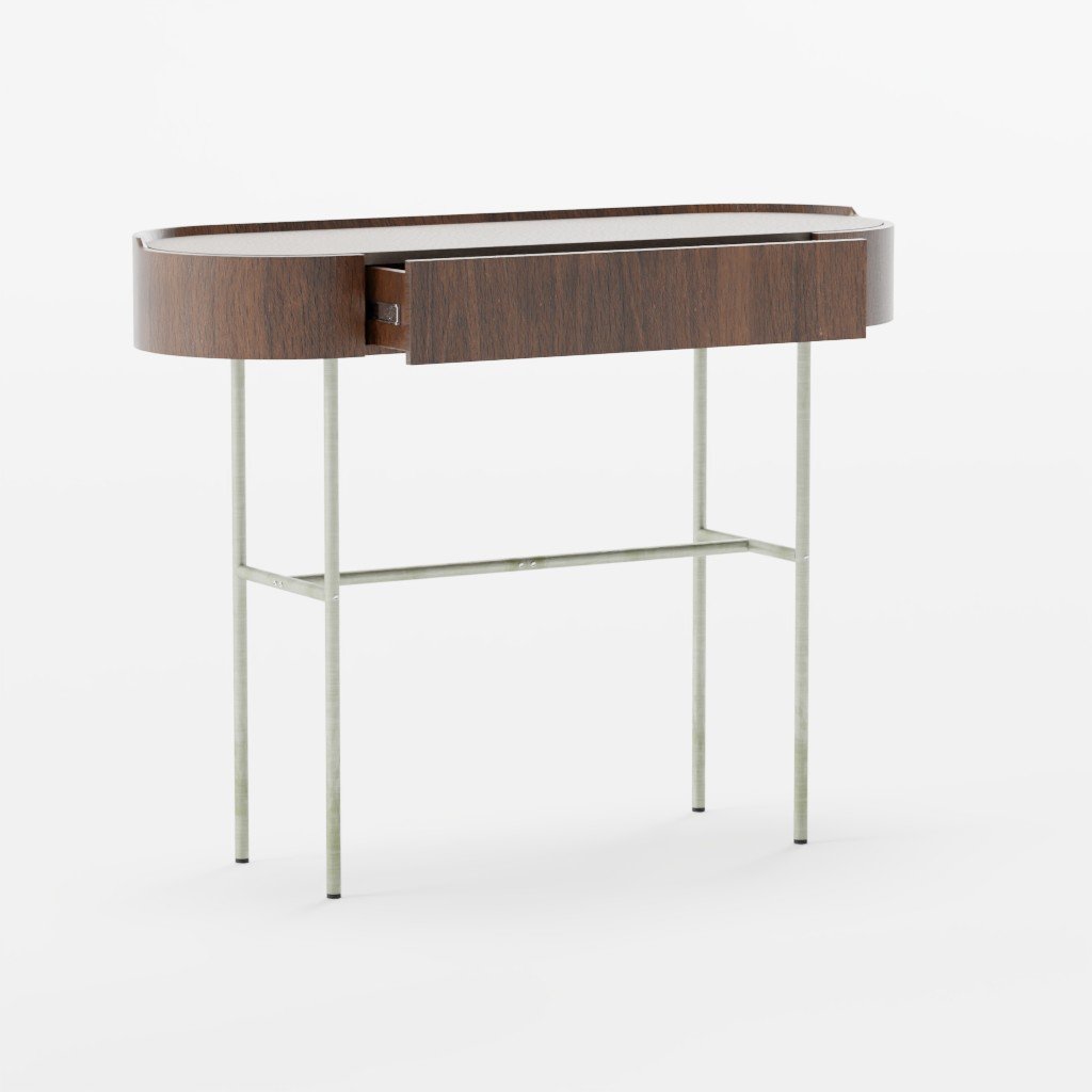 Leather and wood console | FREE Consoles models | BlenderKit