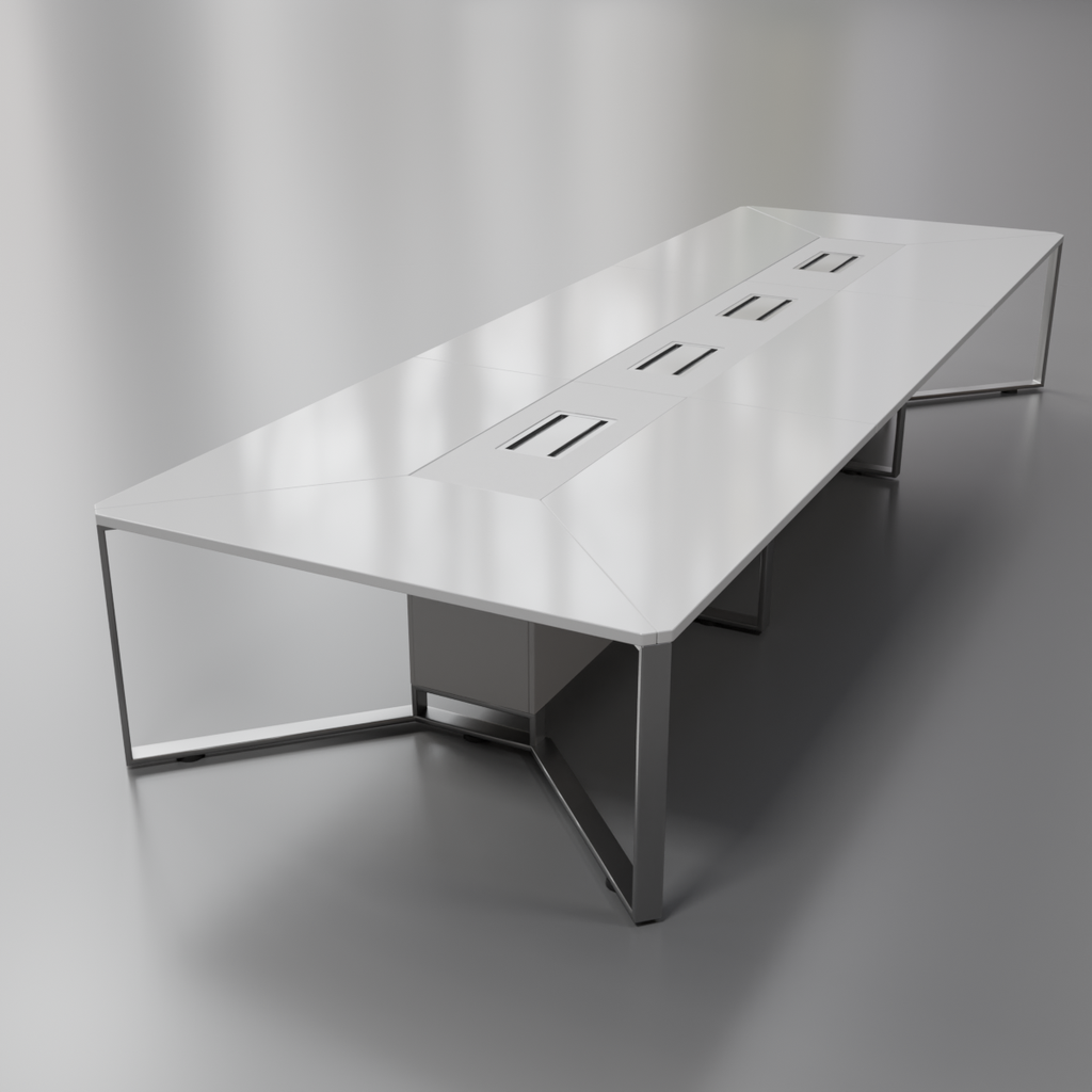 Conference table 16 seats white | Office Tables models | BlenderKit