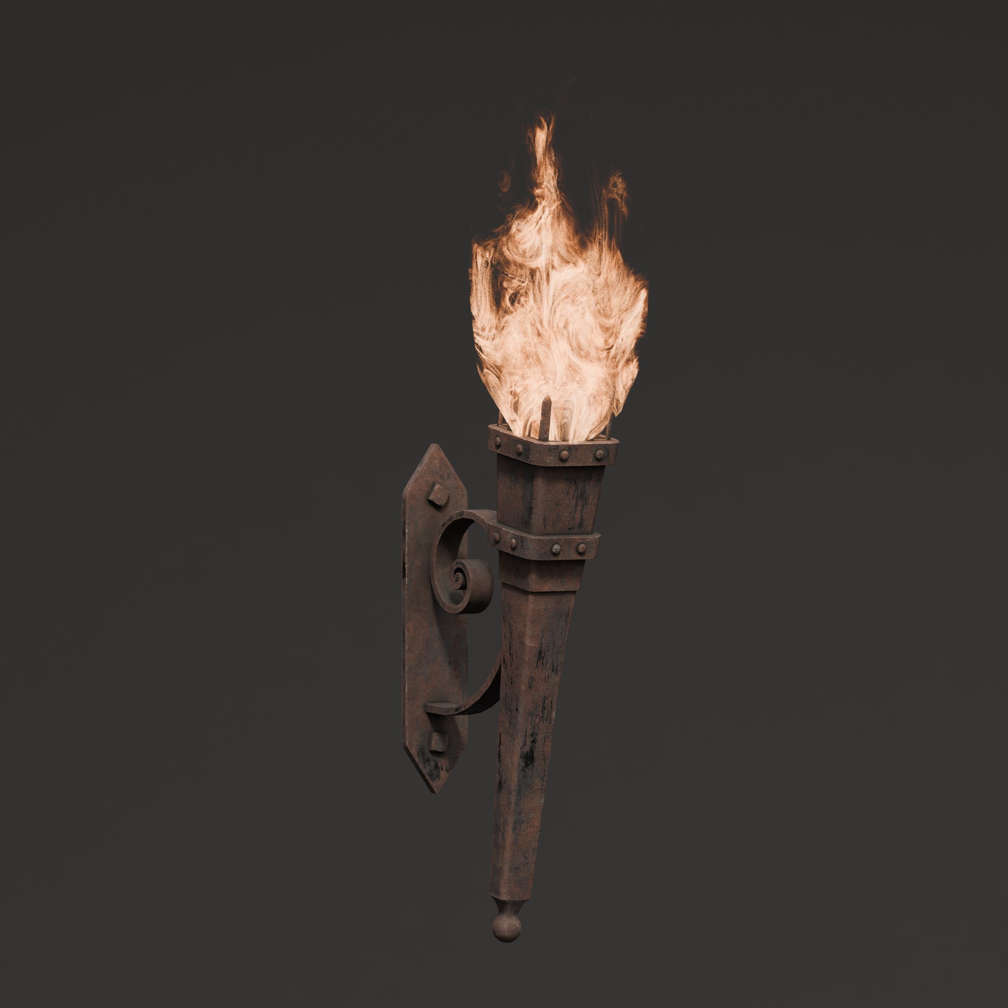 Medieval Torch/Sconce | Facades models | BlenderKit