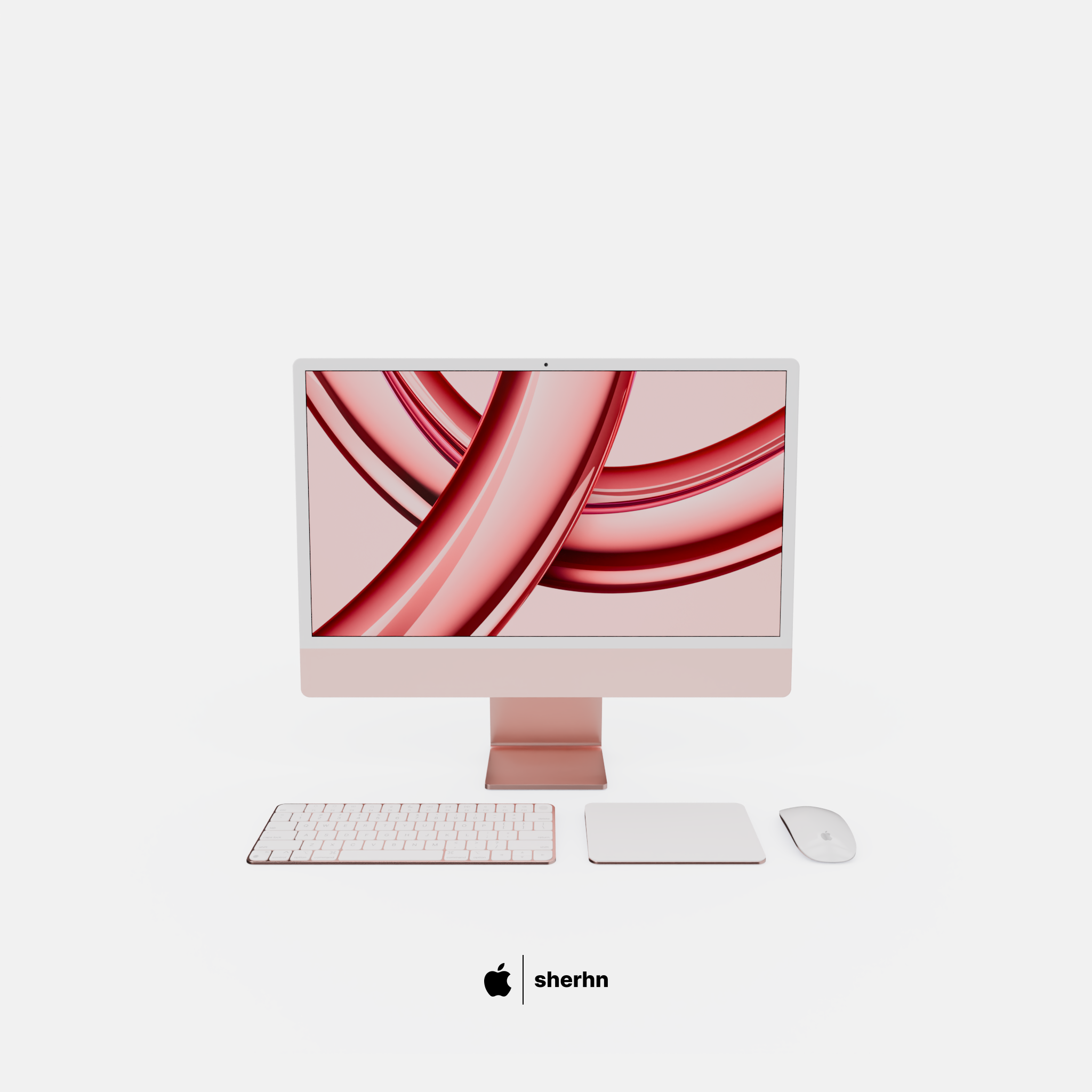 Apple iMac (Pink) | Desktops models | BlenderKit