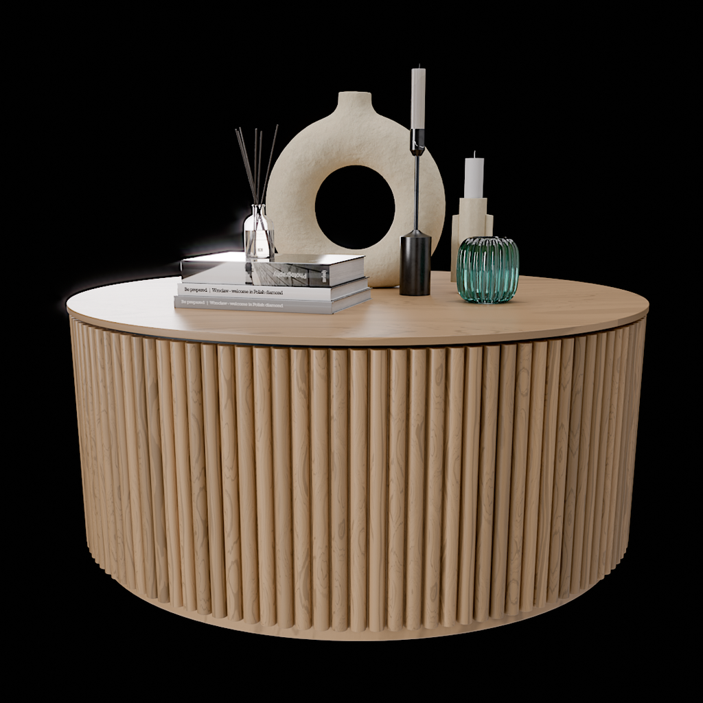 Lucca Reeded Coffee Table | Tables models | BlenderKit