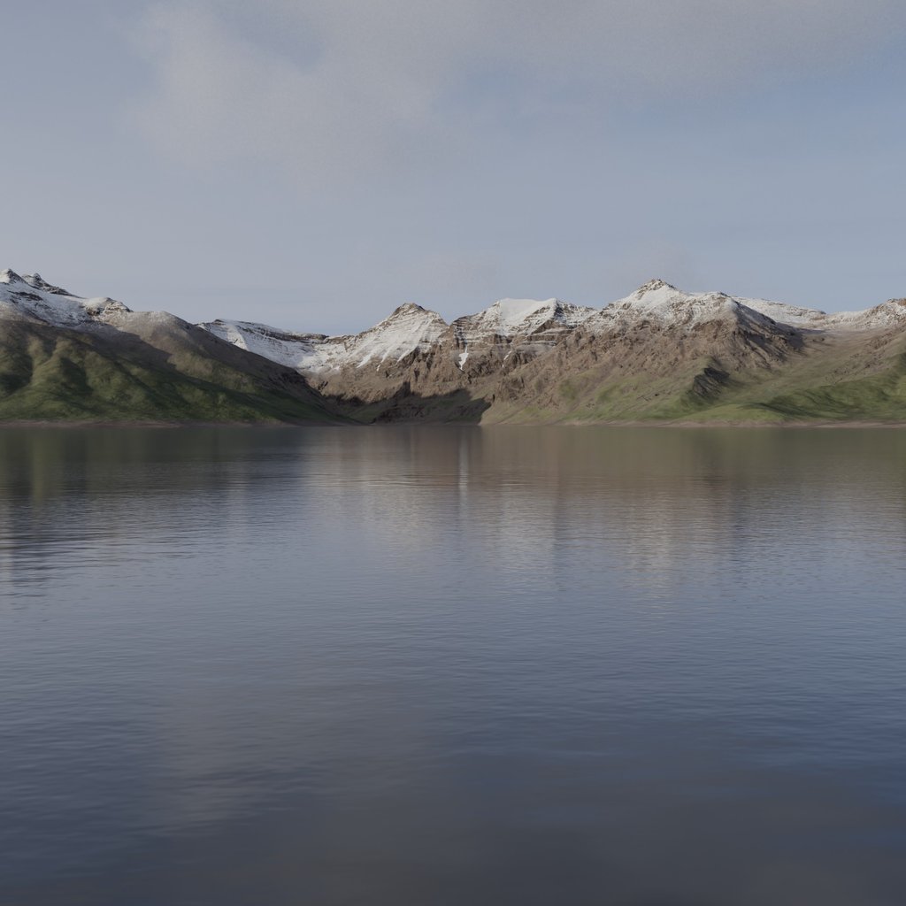 Mountain Landscape Terrain Lake | Terrains models | BlenderKit