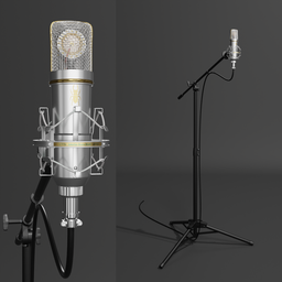 Large diaphragm studio microphone. | FREE Recording Studios models | BlenderKit